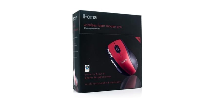 iHome 8 Button Programmable Wireless Laser Mouse Pro