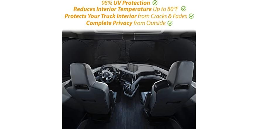 Semi-Truck Sunshade for Windshield