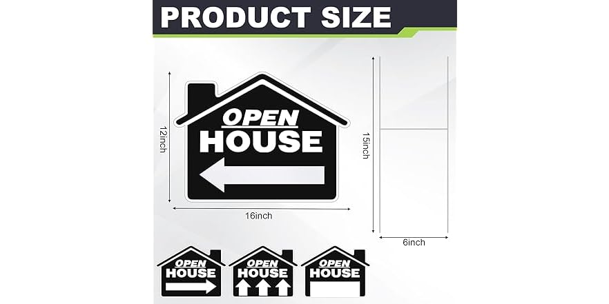 4 PC Open House Signs for Real Estate