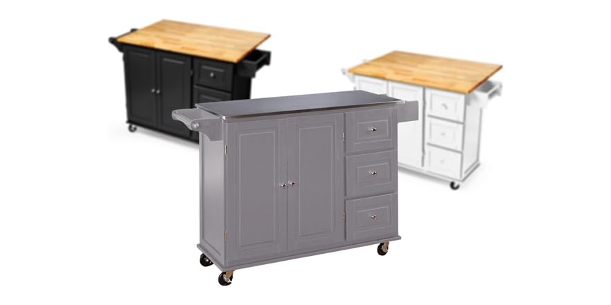 Three Drawer Kitchen Cart (3 Colors)