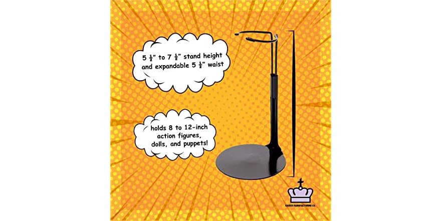 Kaiser Doll Stand, Black, 8"-12" Dolls (6 pcs)