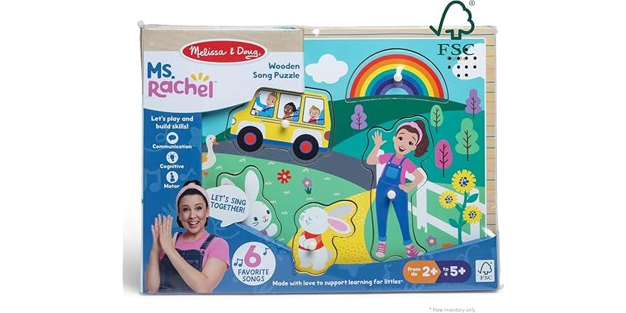 Melissa & Doug Ms. Rachel Wooden Song Peg Puzzle