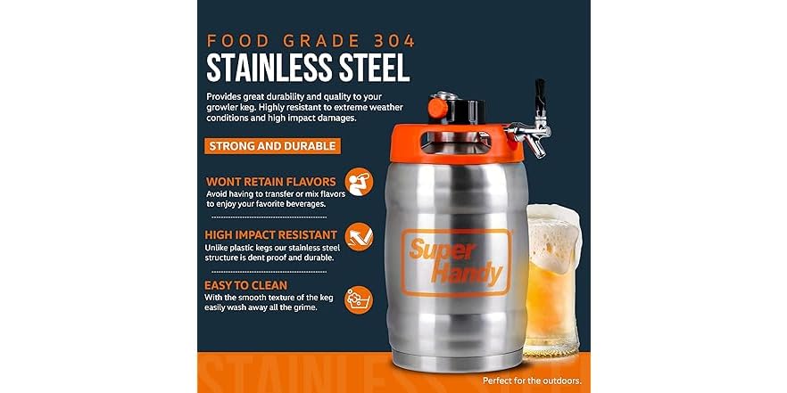 SuperHandy Beer Keg Growler (170 oz)