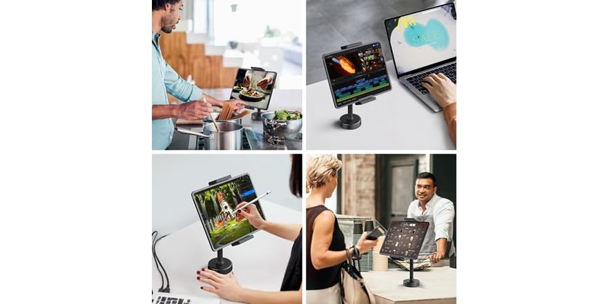 HOOKBEST iPad Suction Mount Stand Holder Black