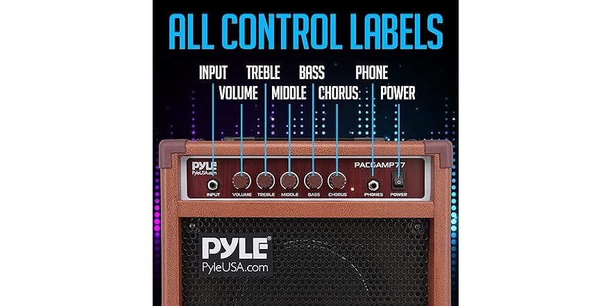 (NEW) Pyle 15- Watt Acoustic Portable Electric Guitar Mini Amplifier