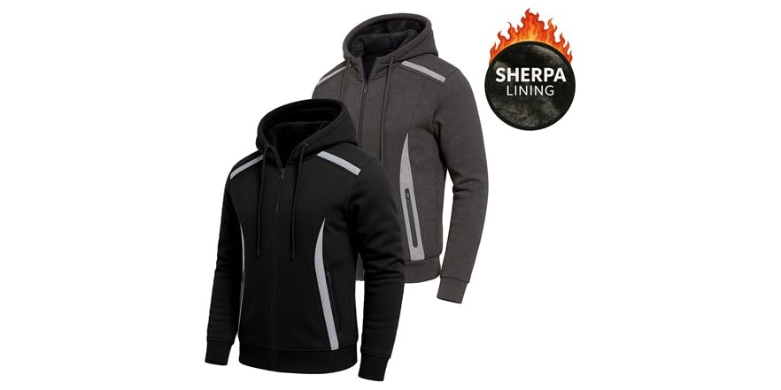 Men's Sherpa Reflective Tech Zip Hoodies