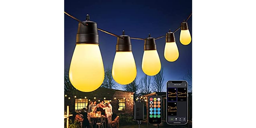 36 ft Brightown Smart Outdoor String Lights