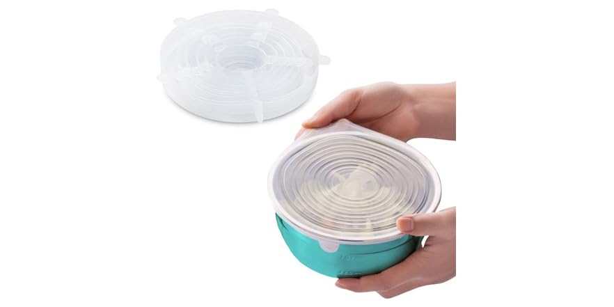 6pk Reusable Stretch Container Lids Covers