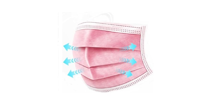 Pink Disposable 3-Ply Face Masks