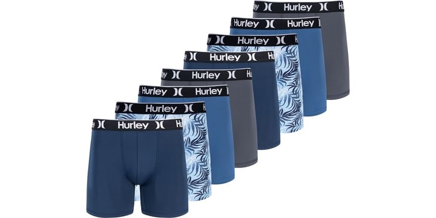 Hurley Men's 8-Pack Boxer Briefs