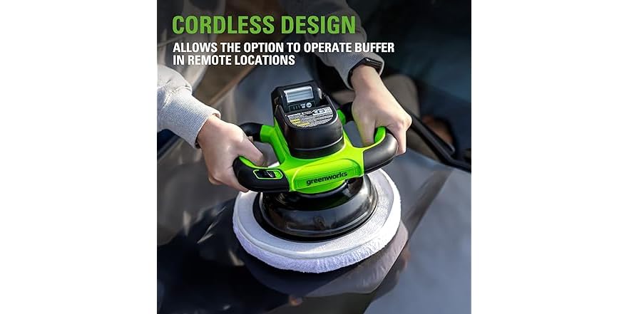 Greenworks 24V 10" Cordless Orbital Buffer