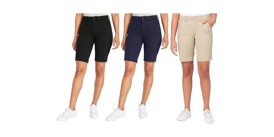 3Pk Womens Super Stretch Bermuda Shorts