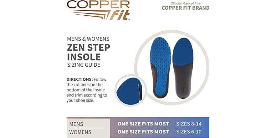 Copper Fit Men's Zen Step Comfort Insole