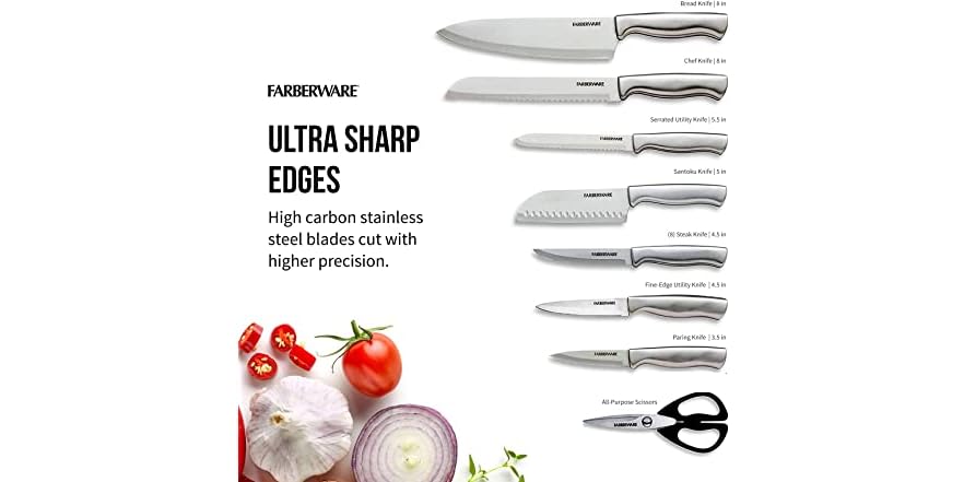 Farberware Edgekeeper 16-Piece Stainless Steel Block Set