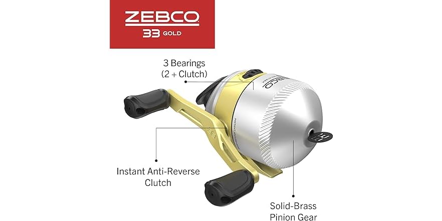 Zebco 33 MAX Gold Spincast Fishing Reel
