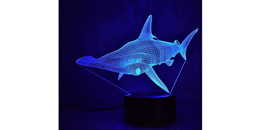 3D Shark Night Light