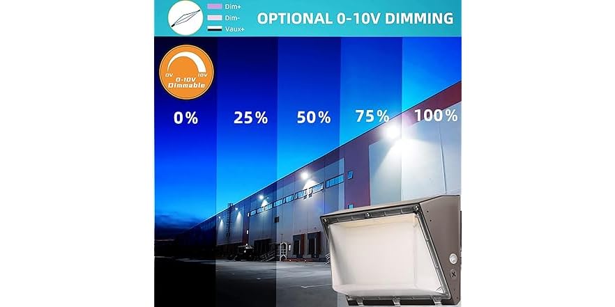 WHLED Dimmable 100W LED Wall Pack Light with