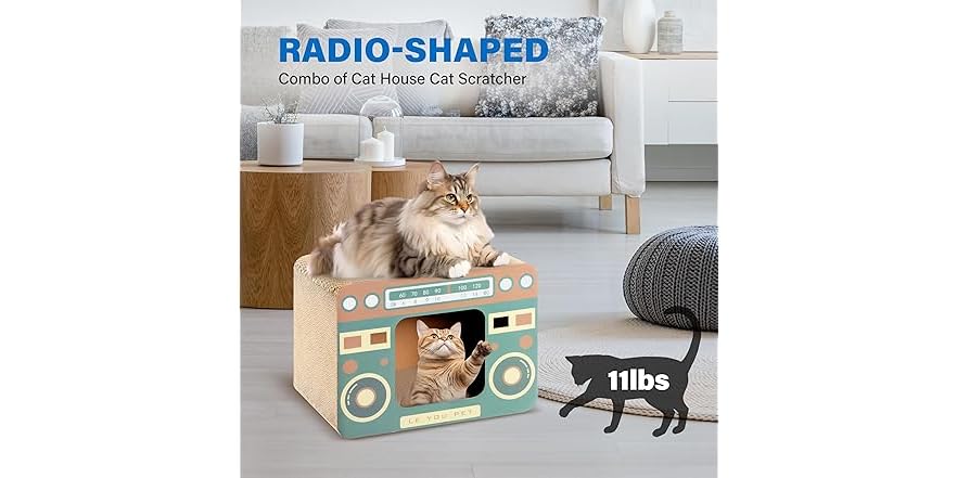 Radio Cat Scratcher Cardboard Lounge Bed