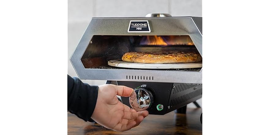 Turpone TPO-0012 Mini 12" Rotating Pizza Oven Black