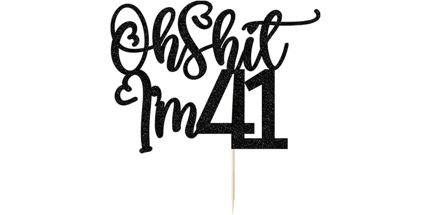Black flash Oh Sh*t I'm 41 Cake Topper