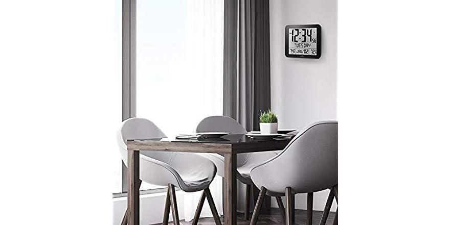 Marathon Slim Atomic Wall Clock Full Display