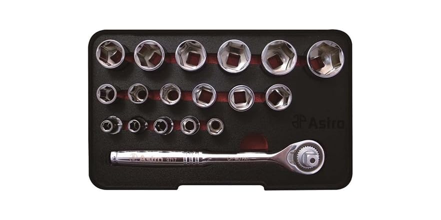 18pc 3/8" Wobble Head Ratchet/Socket Set