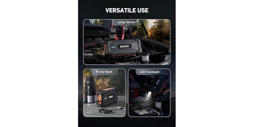 AstroAI S8 Ultra 4000A Jump Starter- Orange