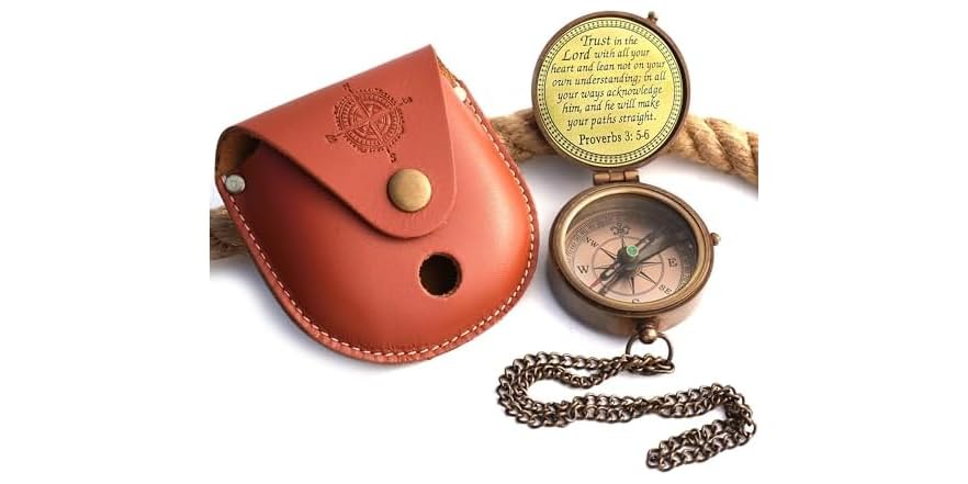 Trust in The Lord Proverbs Engraved Compass