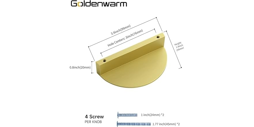 10 Pack Half Moon Gold Cabinet Pulls