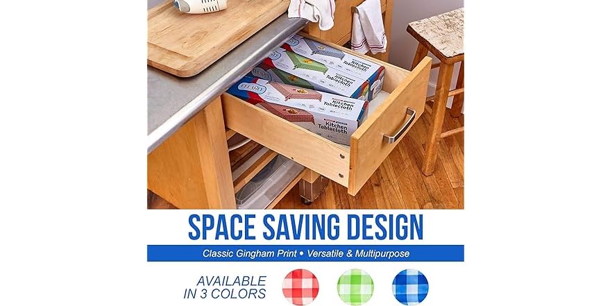 Clearly Elegant Blue Gingham Picnic / Party Plastic Tab