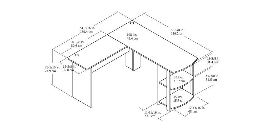 Ameriwood Home L-Desk with Bookshelves