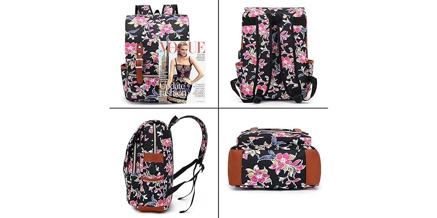 Floral Laptop Backpack For Women