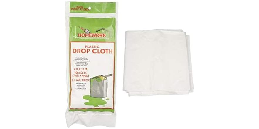 Clear Plastic Drop Cloth Cover 9' X 12'