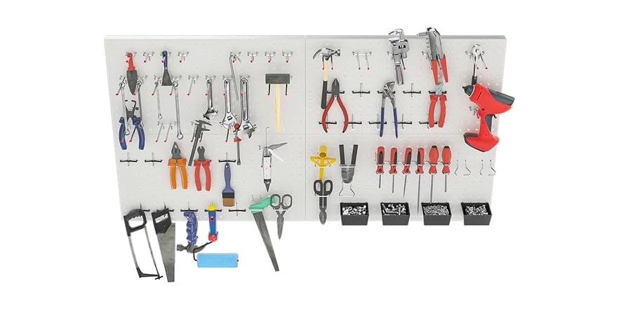 TNINE 97pc 24x12" Pegboard Kit w/Hooks & Accy Kit