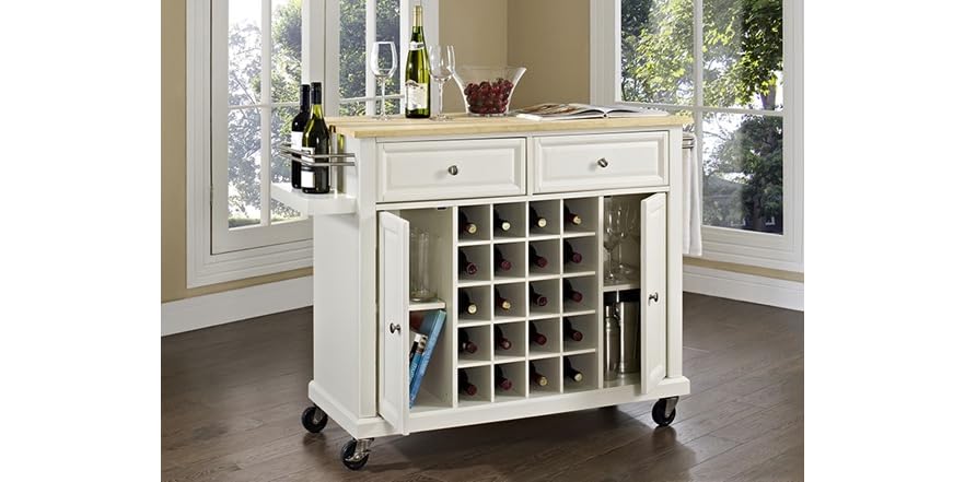 Wine Cart with Natural Top (4 Colors)
