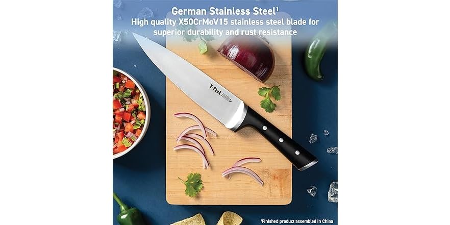T-fal Ice Force Steel Steak Knife Set 4 Pc