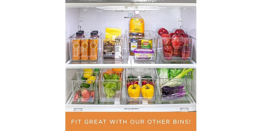 Sorbus Clear Square Fridge Bins