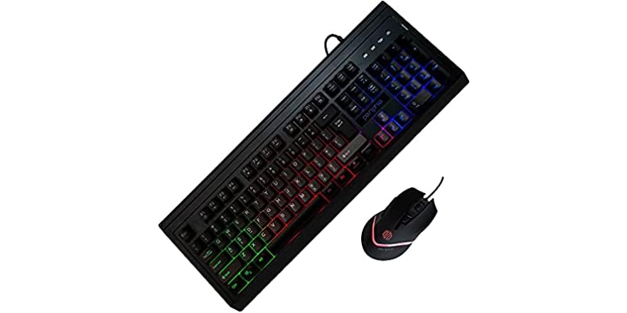 Periphio Wired Gaming Keyboard and Mouse