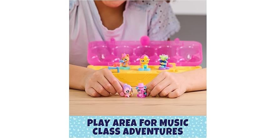 Pink & Yellow Egg Carton Toy, 6 Mini Figures