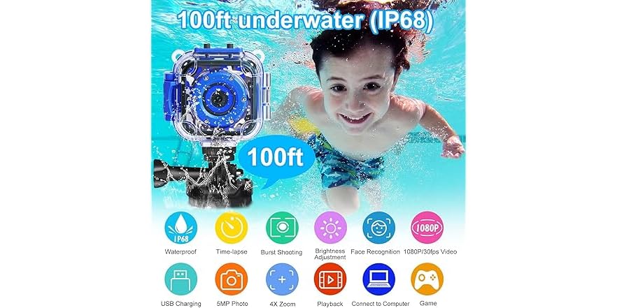 Prograce Waterproof Camera for Kids
