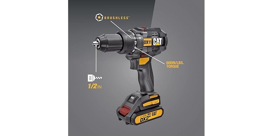 CAT DX11 18V Brushless 1/2in Drill/Driver Kit