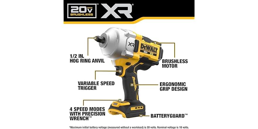 DeWALT DCF961B 20V MAX Cordless 1/2in Impact Wrench