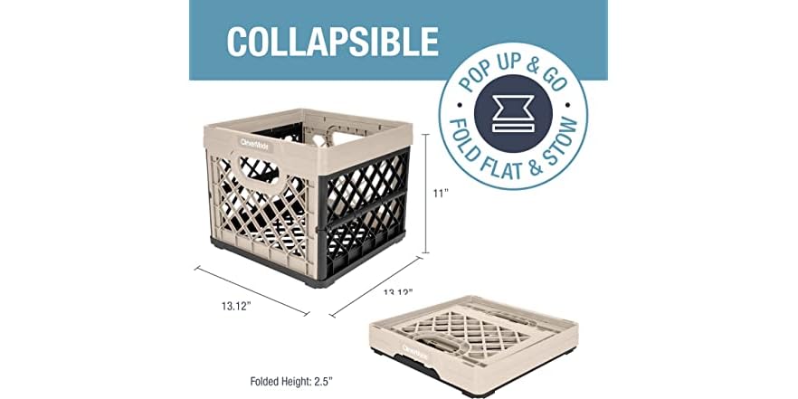 CleverMade 3PK Collapsible Milk Crate - 25L