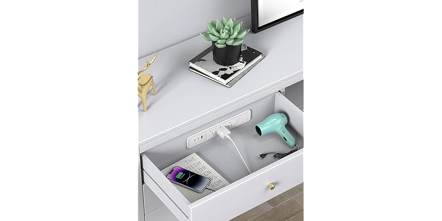 Recessed Power Strip USB C 65W Fast Charging Station