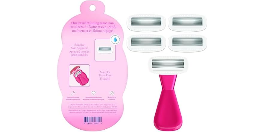 Athena Club Women's Mini Travel Razor Shave Kit