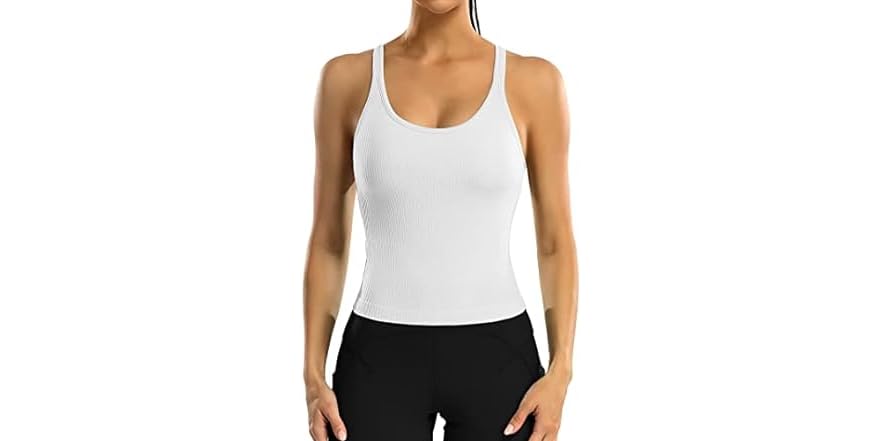 Ribbed Workout Racerback Crop Top