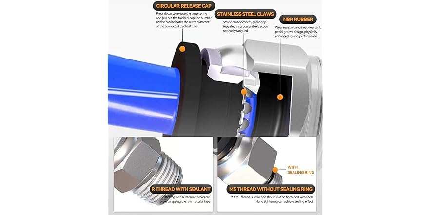 NANLACH Push Connect Fittings 1/2" 10pk