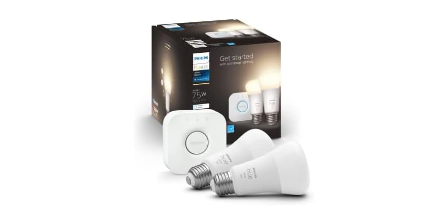 (2 Pack)Philips Hue A19 LED Starter Kit with Bridge, 563080