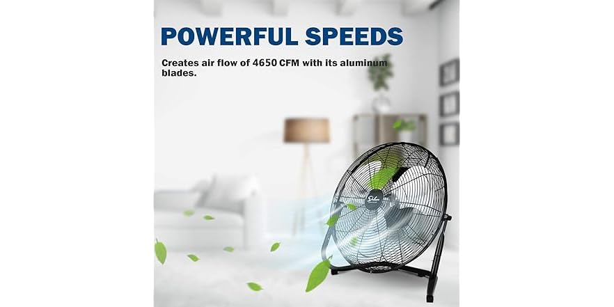 Simple Deluxe 20" 3-Speed High Velocity Floor Fan