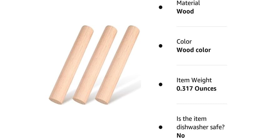 6 Pack Small Cylinder Wooden Rolling Pin